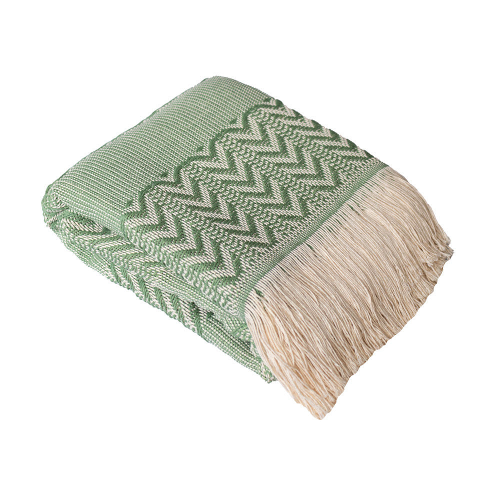 Manta Throw Antonieta 130x180cm Crudo/Verde – Fatelares - Toallas y ...