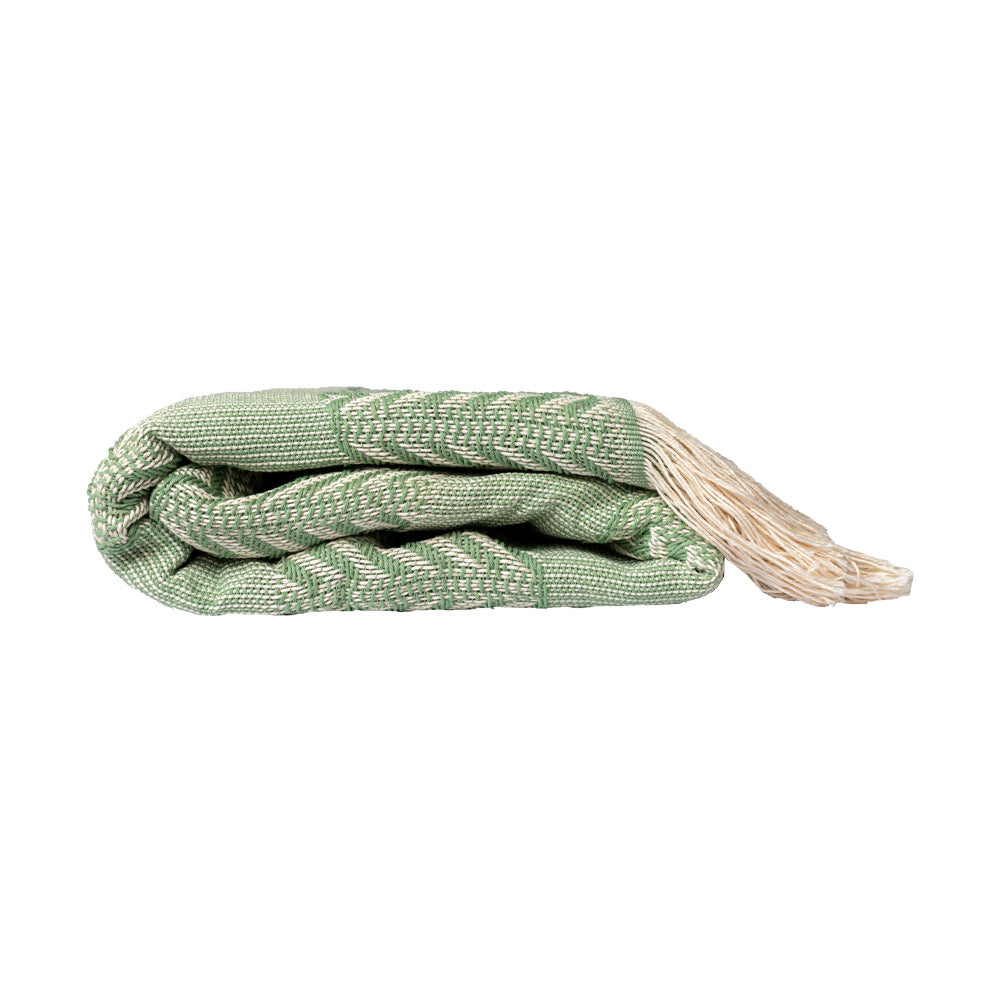 Manta Throw Antonieta 130x180cm Crudo/Verde – Fatelares | Toallas de ...