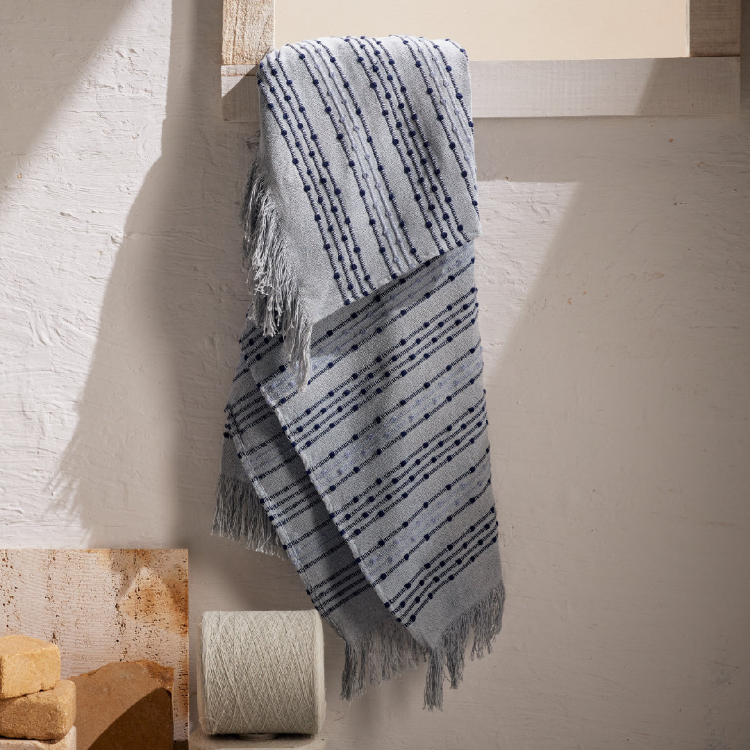 Manta Throw Nudos 130x180cm Azul – Fatelares - Toallas y artículos para ...