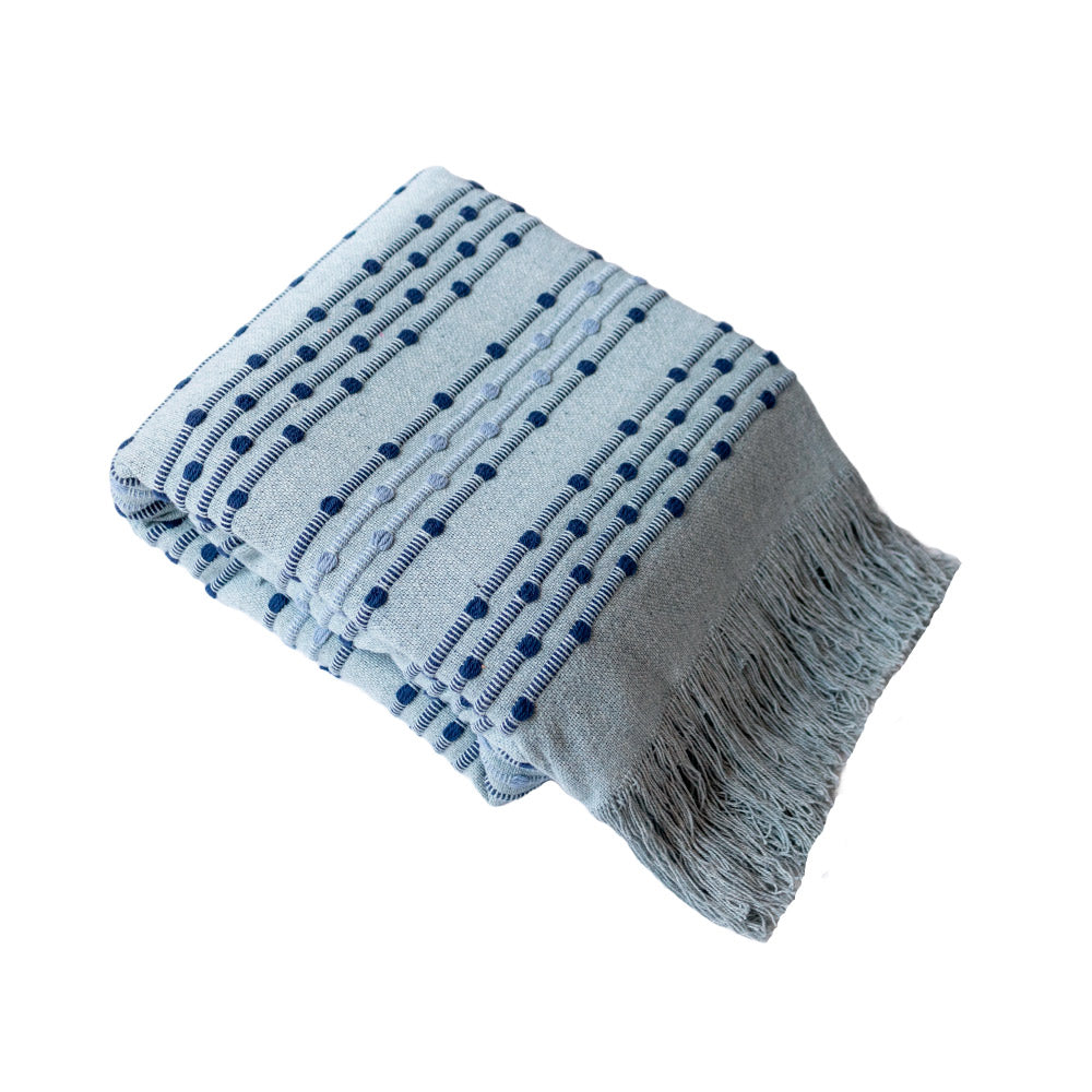 Manta Throw Nudos 130x180cm Azul – Fatelares - Toallas y artículos para ...